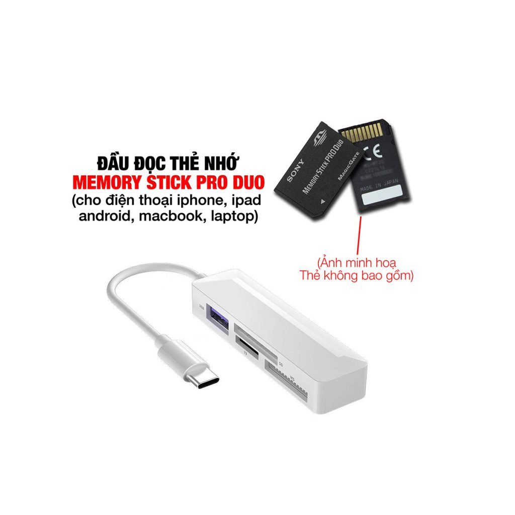 Đầu đọc thẻ nhớ Memory Stick Pro Duo, SD, TF cho điện thoại android ...